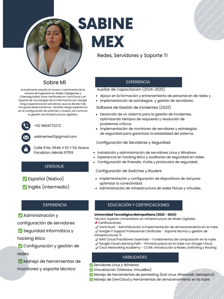 CV Mex | PDF | Computación en la nube | Servidor (Computación)