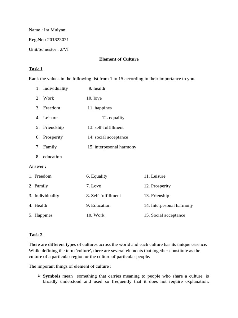 Element of Culture | PDF