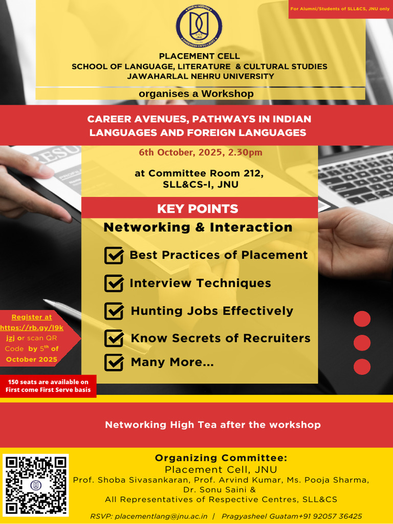 JNU Placement Cell, SLL&CS, Workshop | PDF