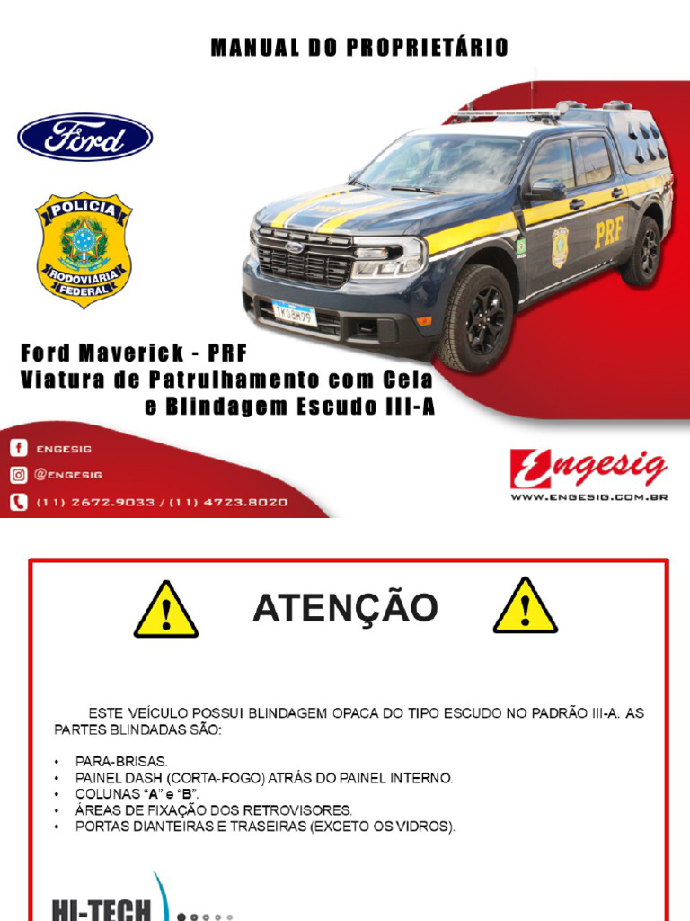 28.0201 Manual Do Proprietário - Ford Maverick Patrulhamento Com Cela ...