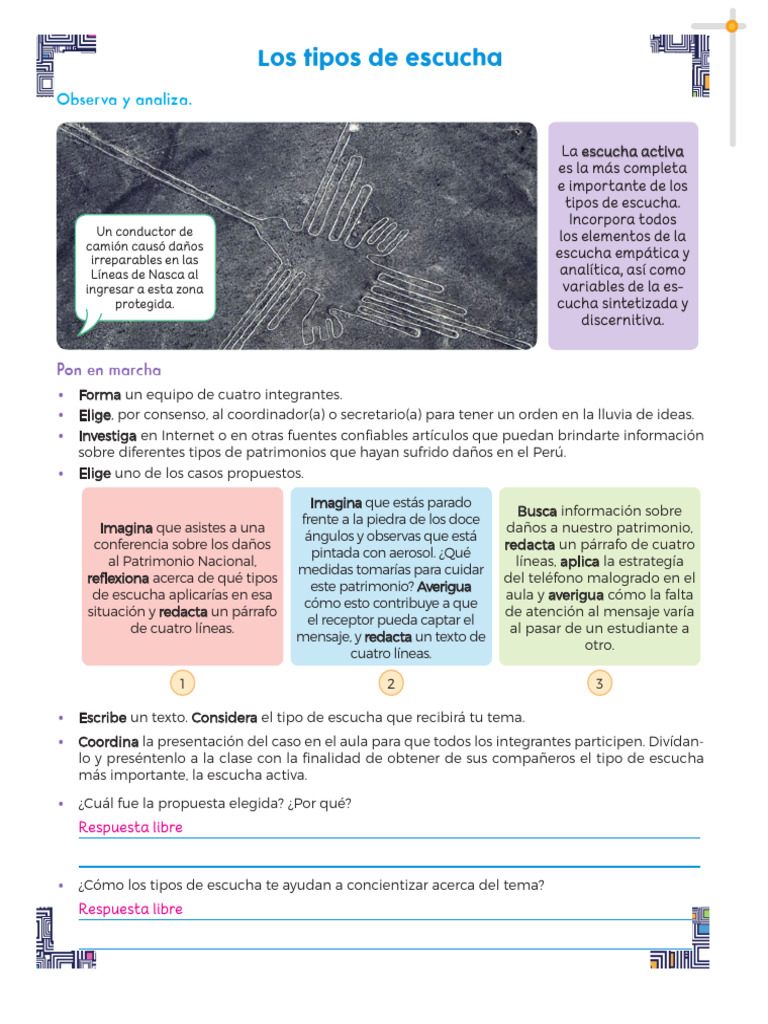 Tipos de Escucha Actividad | PDF | Aprendizaje
