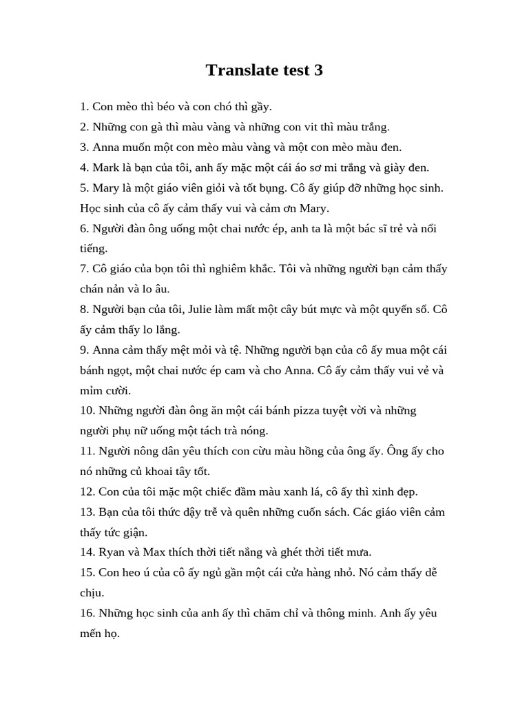 Translate Test 3 | PDF