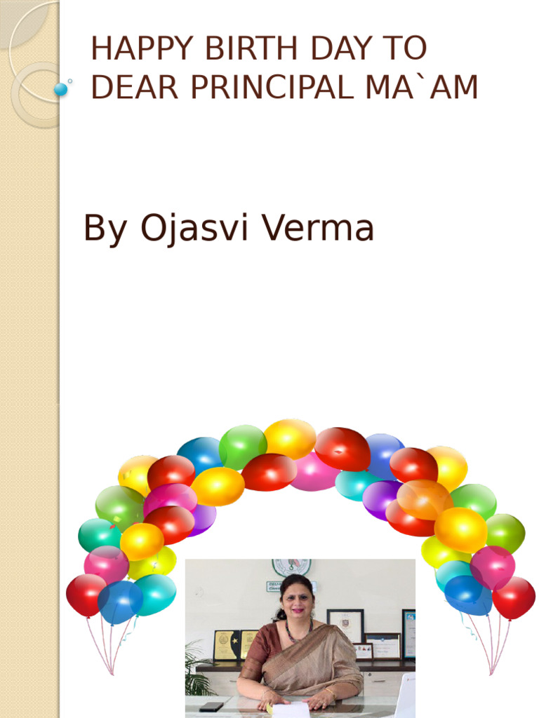 Happy Birthday To Principal Ma'Am | PDF
