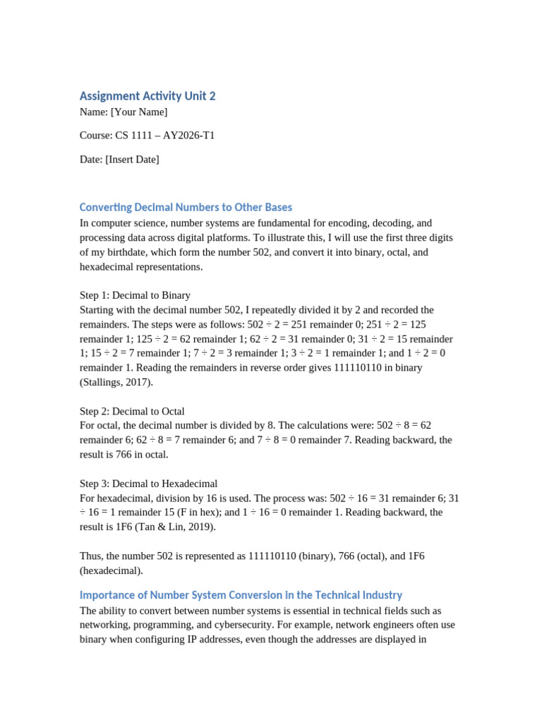 Decimal to Binary, Octal, Hex Conversion | PDF | Ascii | Computer Science