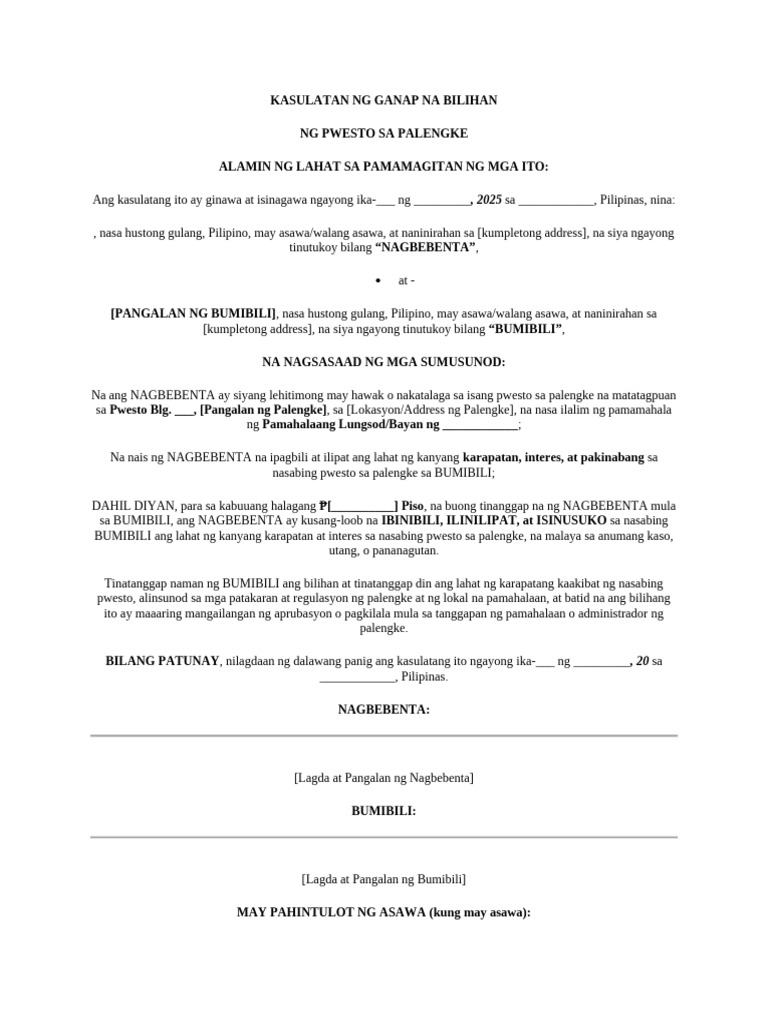 Kasulatan NG Ganap Na Bilihan | PDF
