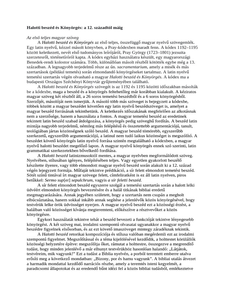 Halotti Beszéd | PDF