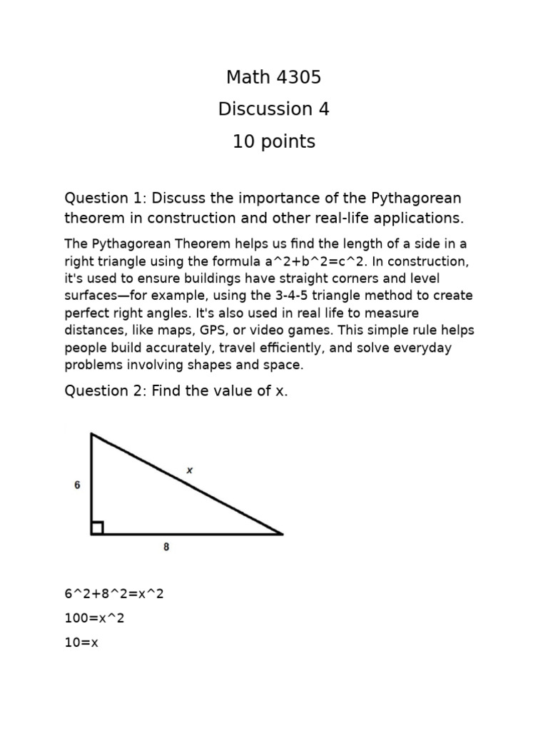 Math Discussion 4 | PDF
