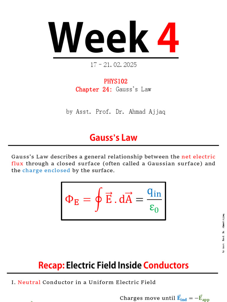 Week 4 Lecture Slides PHYS102 | PDF | Sphere | Electric Field