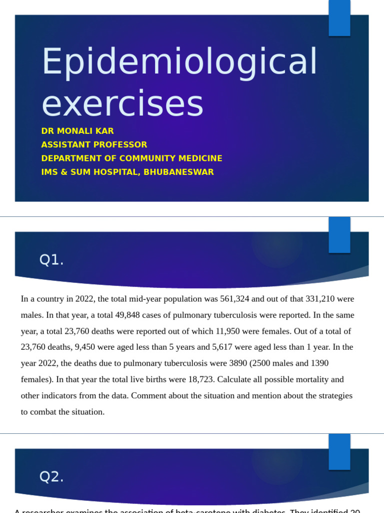 Epidemiological Analysis of Tuberculosis and Diabetes | PDF