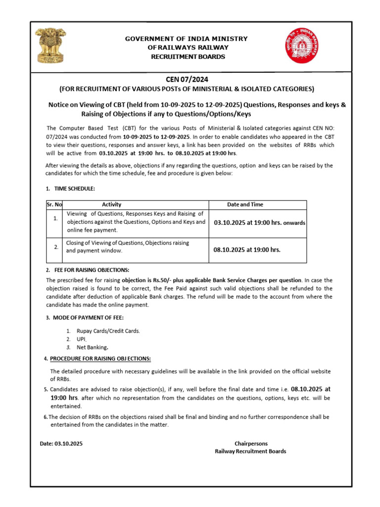Notice On Objection Tracker Against CEN No. 07 - 2024 - Eng | PDF ...