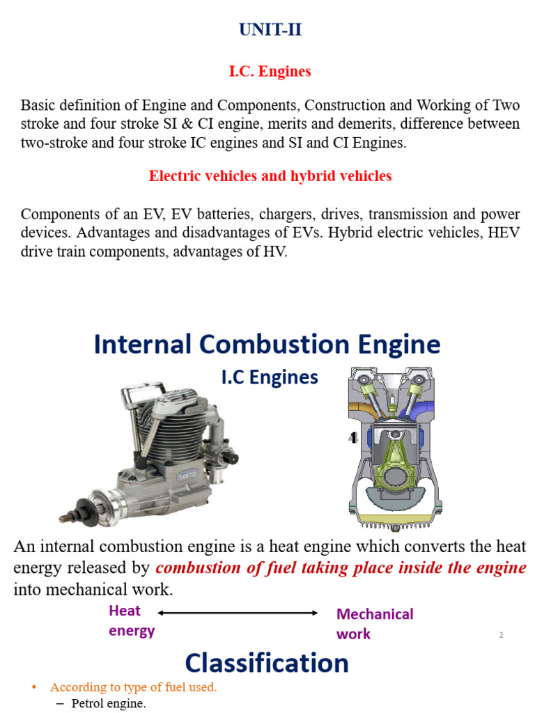 IC Engines and Electric Vehicles Overview | PDF | Internal Combustion ...