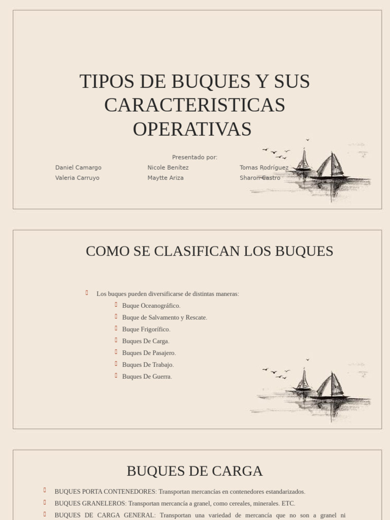 Tipos de Buques y Sus Caracteristicas Operativas | PDF | Crucero ...