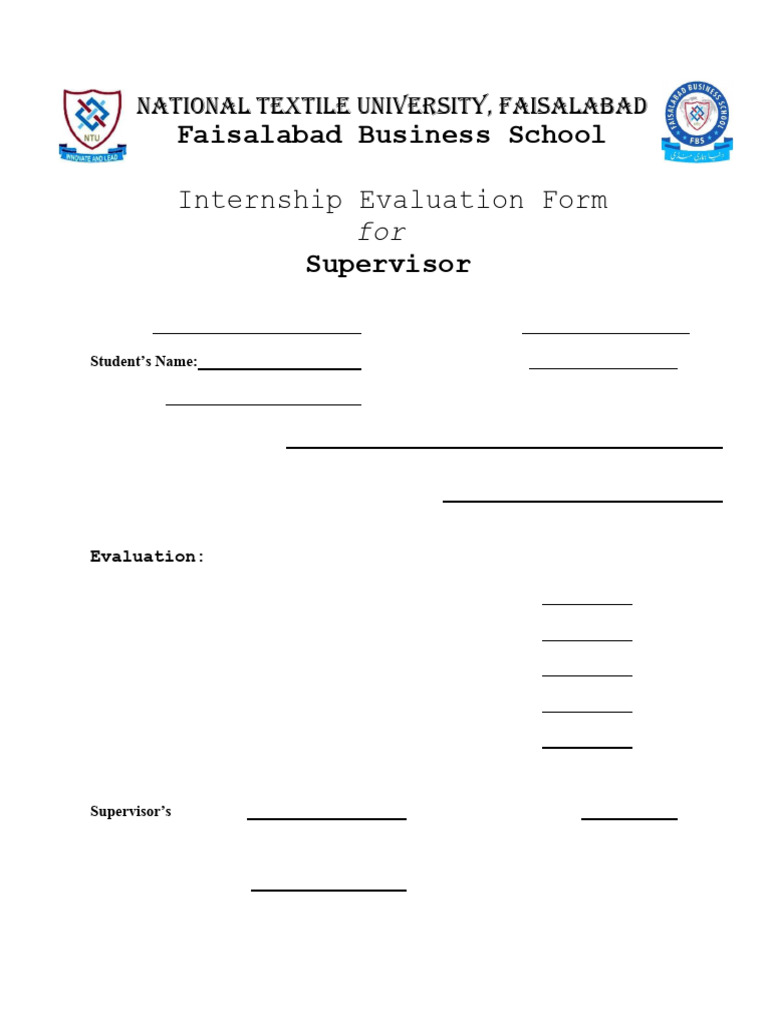 Internship Assessment Form | PDF