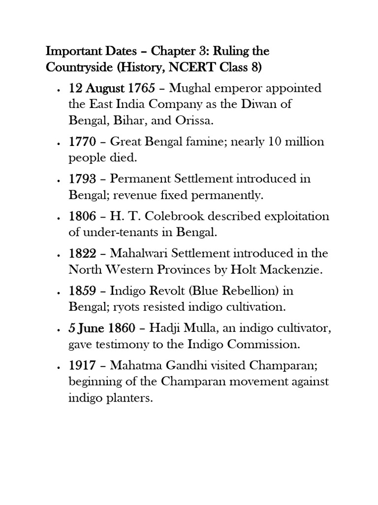 Key Historical Dates in Bengal's History | PDF