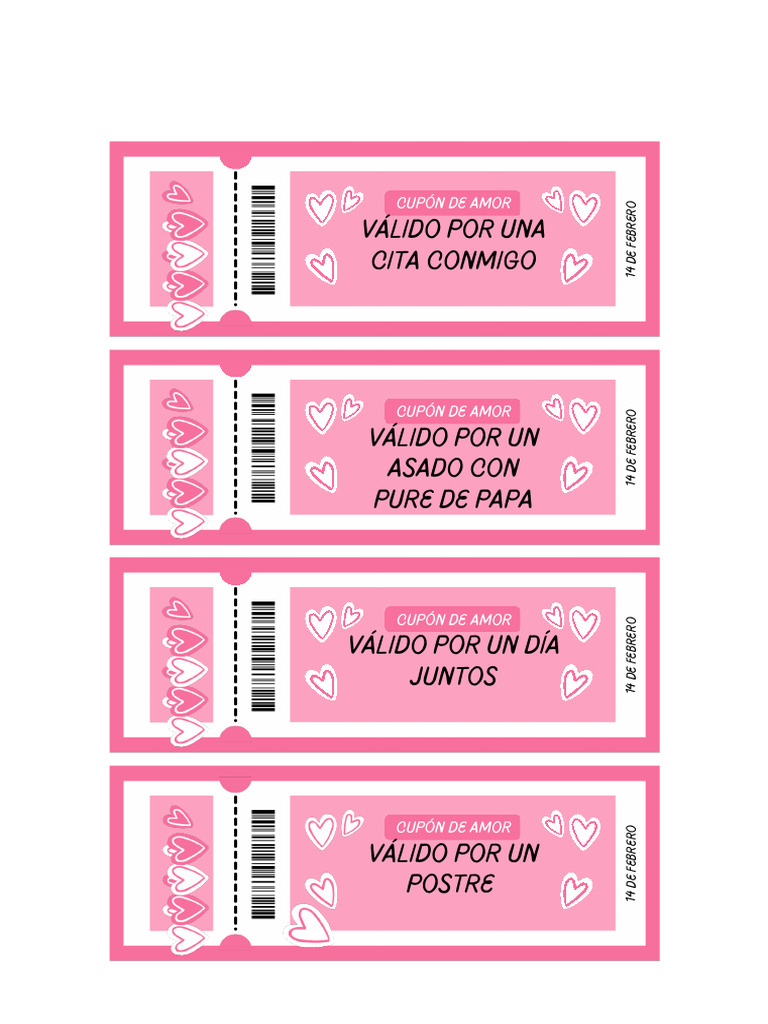 Documento A4 Cupón de San Valentín Simple Rosa - PDF - 20250920 ...