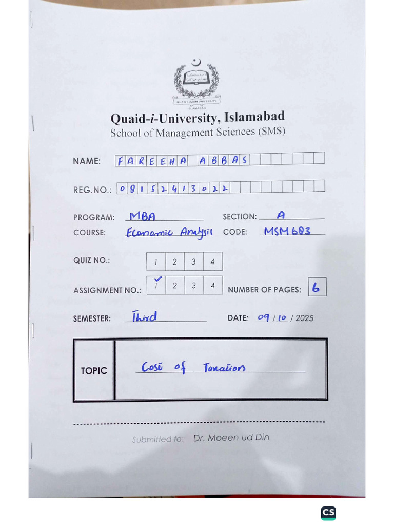 Fareeha Abbas EA Assignment 1 | PDF