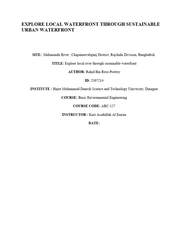 Mahananda River-2 (1) Edited - Docx Final | PDF | River | Surface Runoff