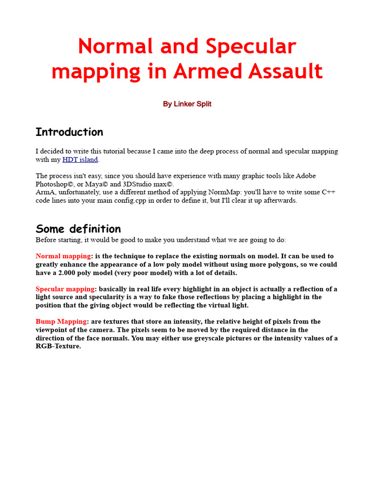 Normal Specular Mapping Tutorial | PDF | Texture Mapping | Computer Vision