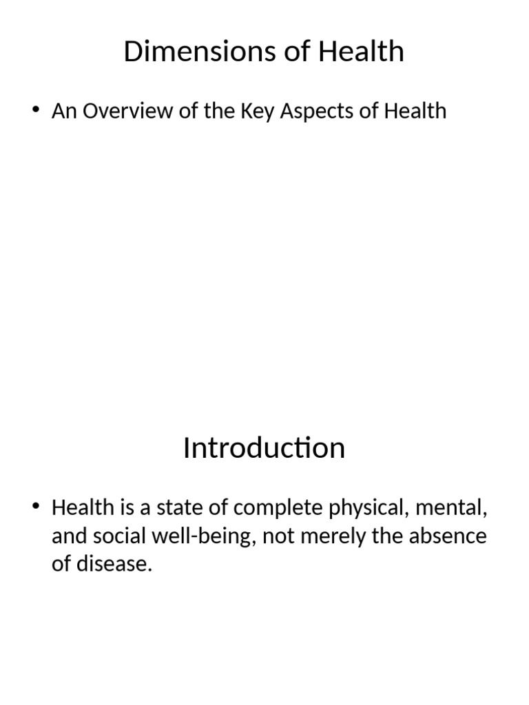 Dimensions of Health | PDF