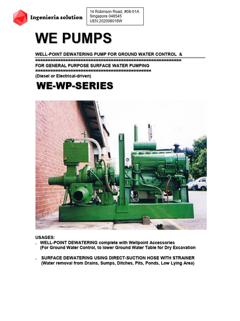 Wellpoint Dewatering Pump Operation Guide | PDF | Pump | Water