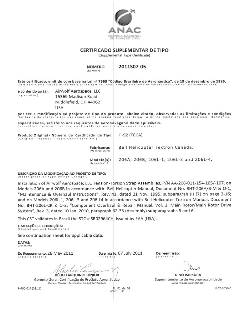TT Strap ANAC (Brazil) | PDF