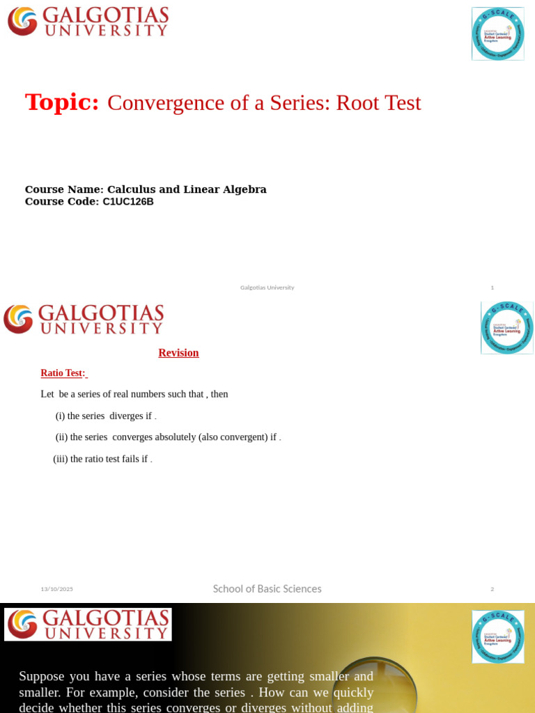 Root Test for Series Convergence | PDF | Real Number | Functions And ...