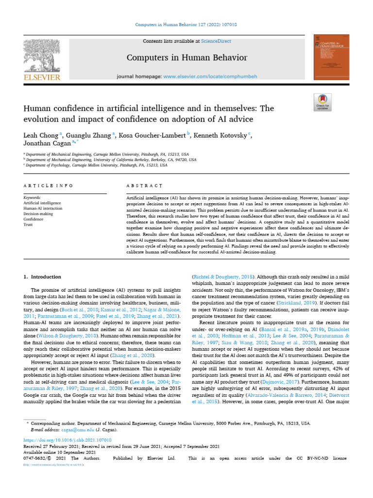 Human Confidence in AI Adoption | PDF | Artificial Intelligence ...