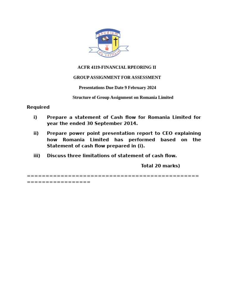 ACFR 4119-Group Assignment - Weekend | PDF