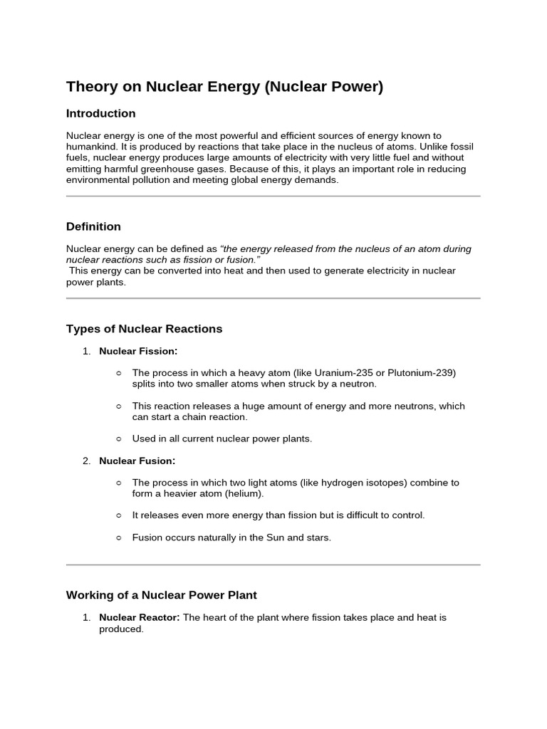 Understanding Nuclear Energy Basics | PDF | Nuclear Power | Nuclear Reactor