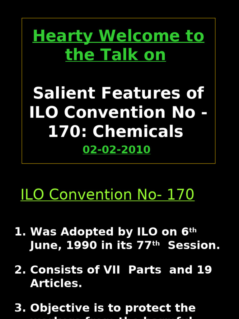 Salient Features of ILO Convention - 170 | PDF