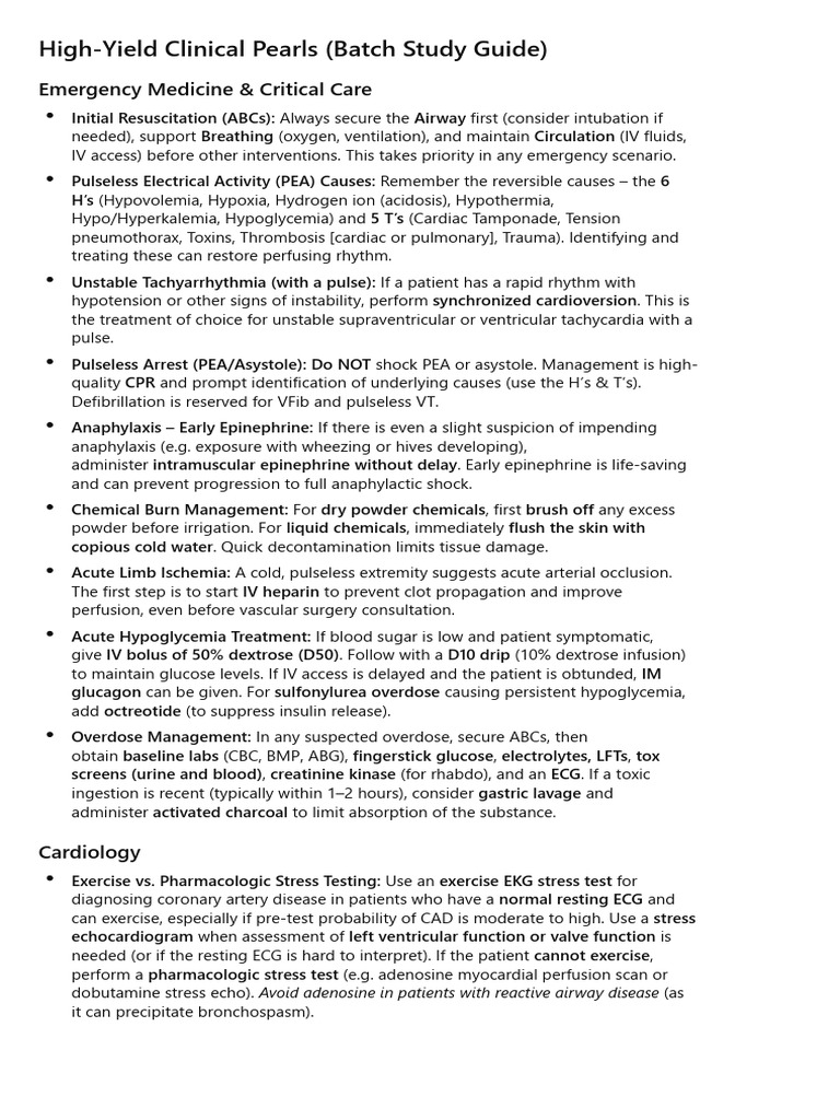 High-Yield Emergency Medicine Guide | PDF | Gastroesophageal Reflux ...