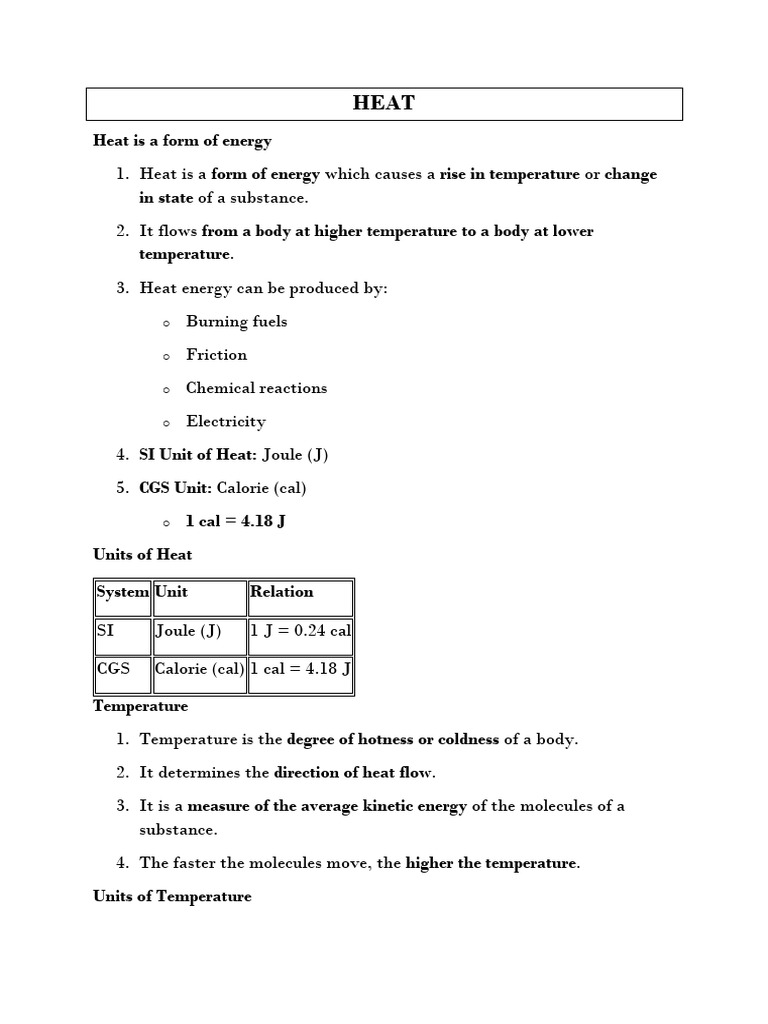 Class 7 ICSE Heat Concepts Explained | PDF | Fahrenheit | Temperature