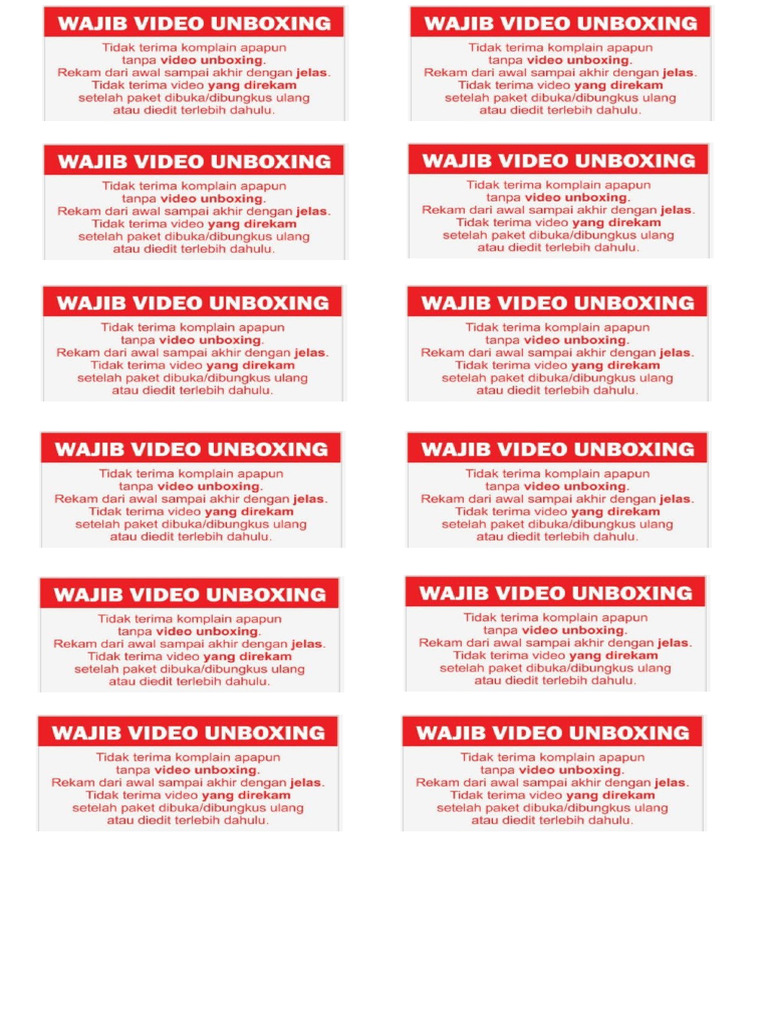 WAJIB Video Unboxing | PDF