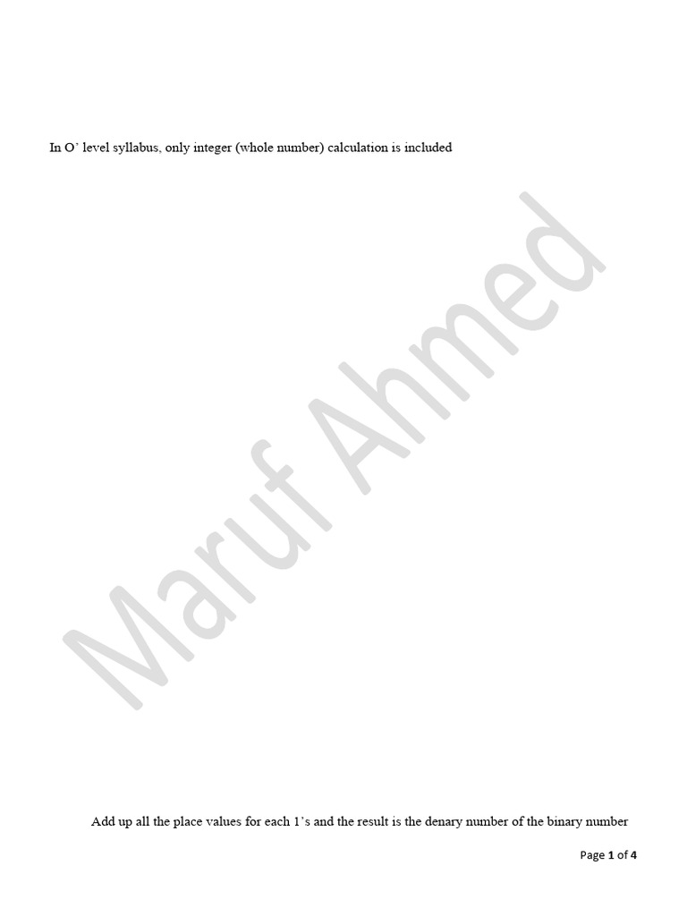 (Chapter 1) Signed and Unsigned Numbers, Binary Addition, Logical Shift | PDF | Decimal | Bit