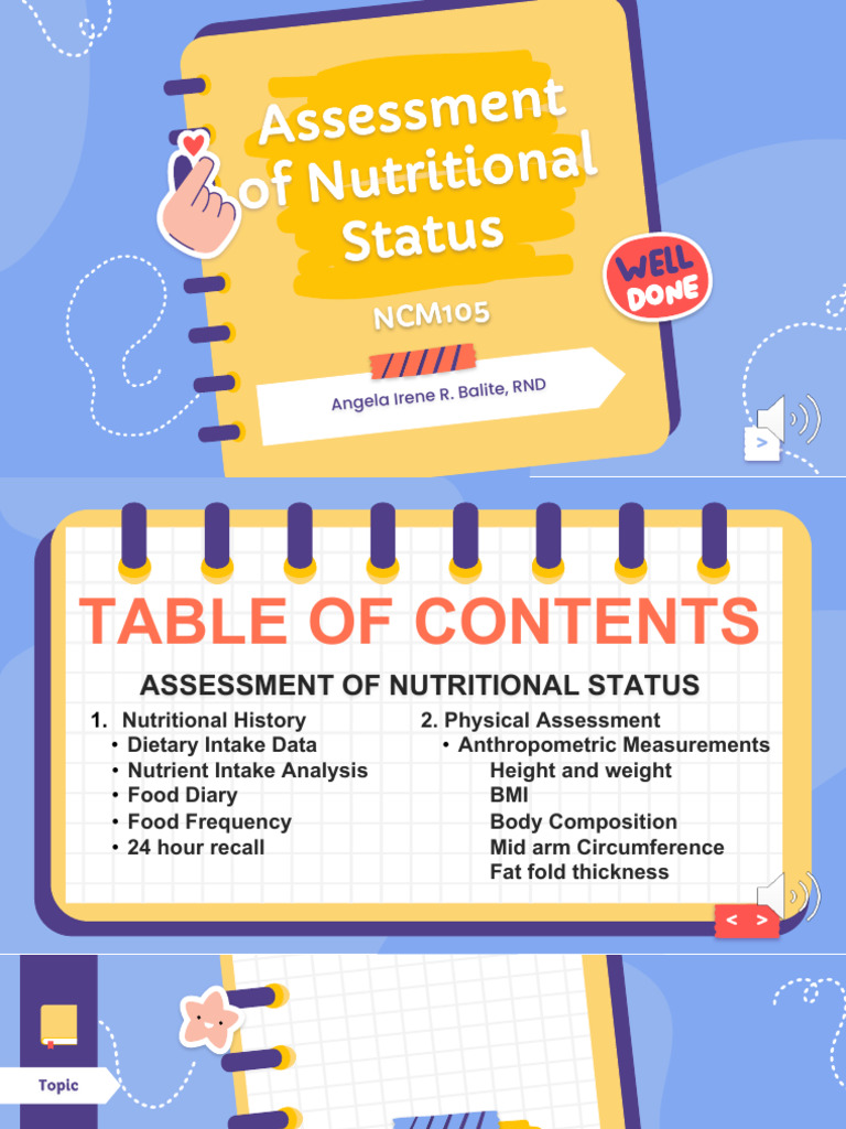 Nutritional Status Assessment Guide | PDF | Body Mass Index | Nutrition