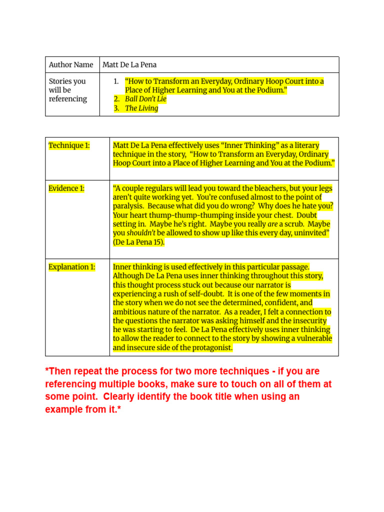 Author Technique Example | PDF