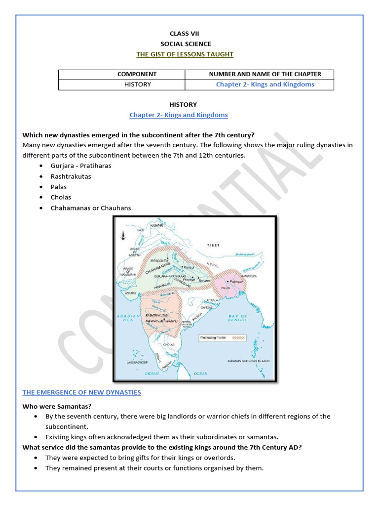 Social Science (History-Chapter 2) Gist - Class VII | PDF