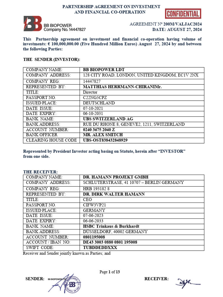 Biatrez Receiver Doa HSBC 200m 44m BB Bipower Hamann Projekt | PDF | Common Law | Private Law