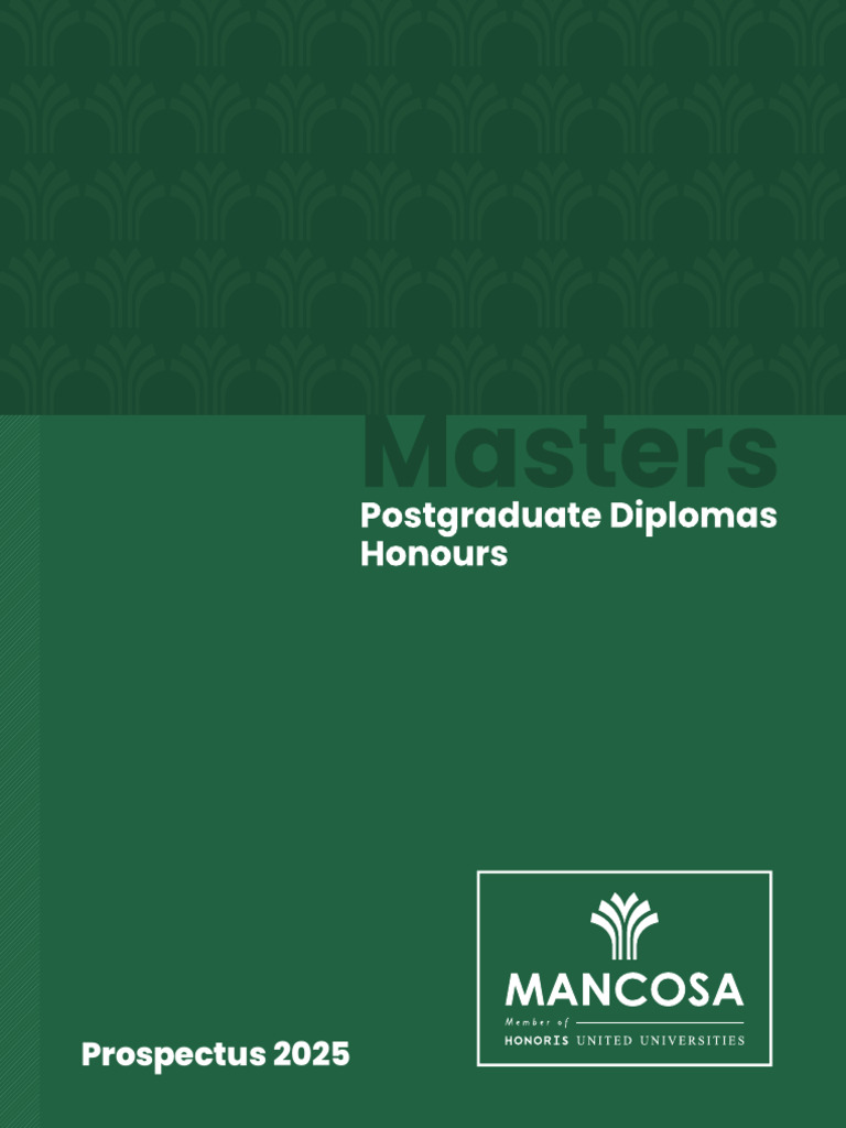 MANCOSA Postgraduate Prospectus 2025 | PDF | Entrepreneurship ...