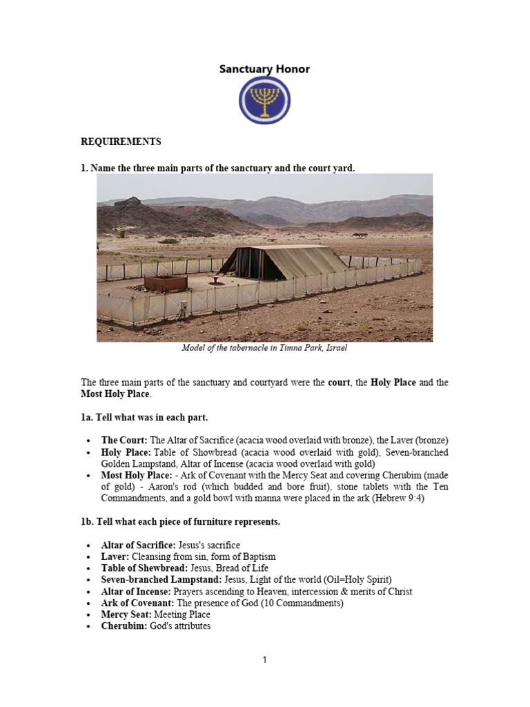 Sanctuary Honor Overview and Significance | PDF | Ark Of The Covenant ...