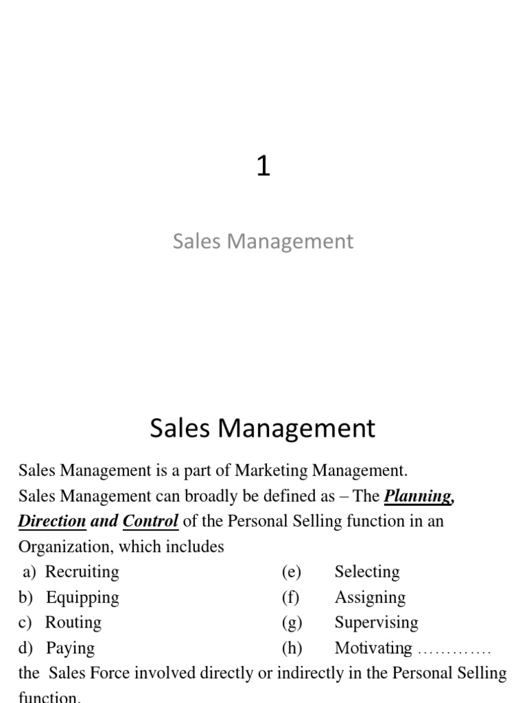Sales Management | PDF | Sales | Profit (Accounting)