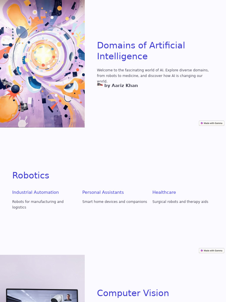 Domains of Artificial Intelligence | PDF