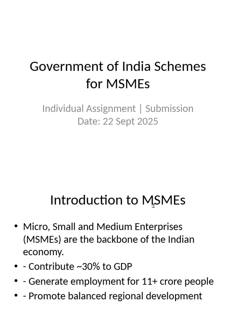 MSME Schemes: PM Vishwakarma & PMEGP | PDF