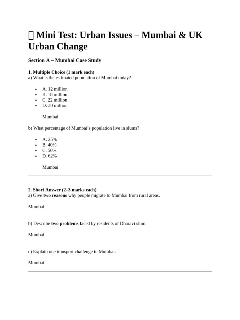 ? Mini Test | PDF
