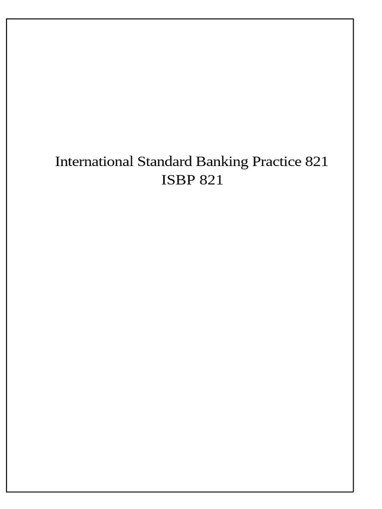 Isbp 821 | PDF | Bill Of Lading | Consignee