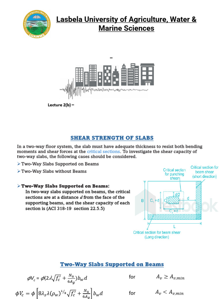 Shear Strength in Two-Way Slabs Design | PDF | Beam (Structure ...