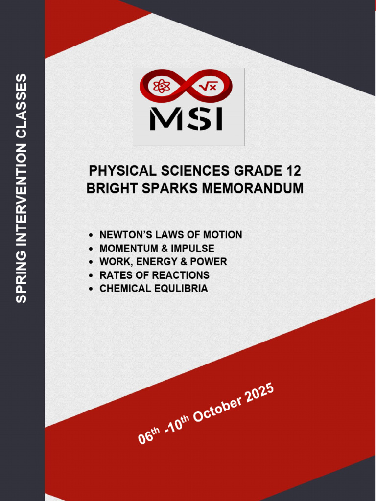 Grade 12 Physical Sciences Guide | PDF | Force | Chemical Reactions