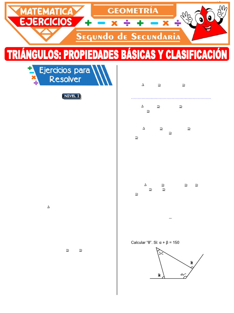 Triangulos Propiedades Basicas y Clasificacion para Segundo Grado de Secundaria | PDF ...