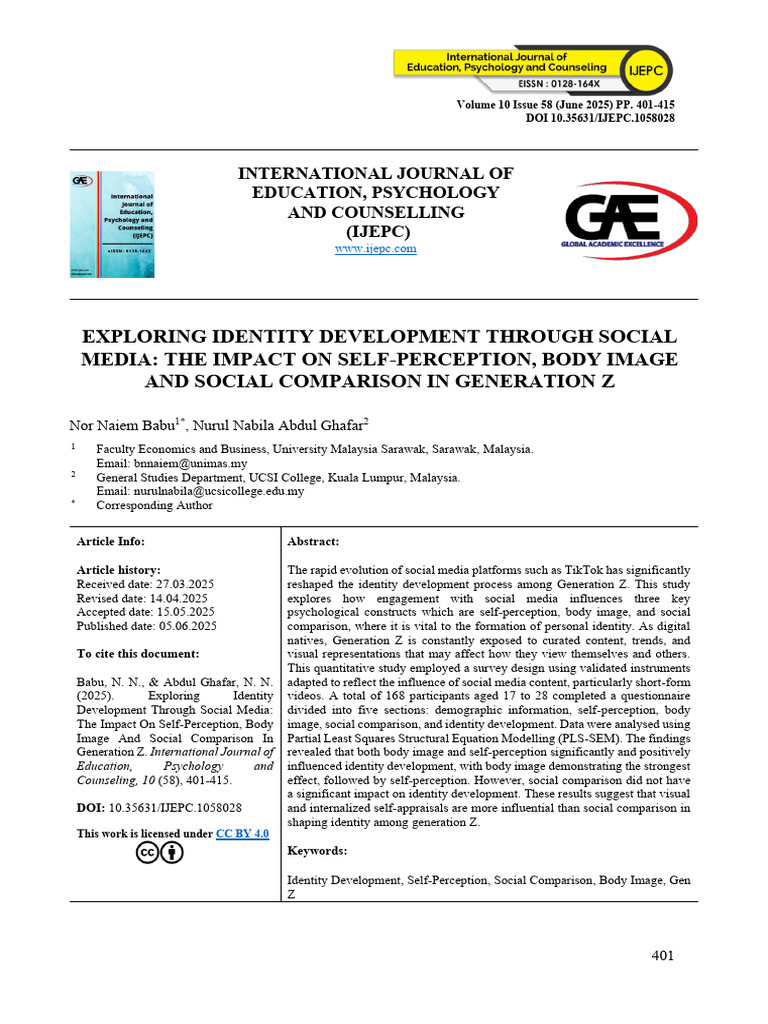 Social Media's Impact on Gen Z Identity | PDF | Coefficient Of ...