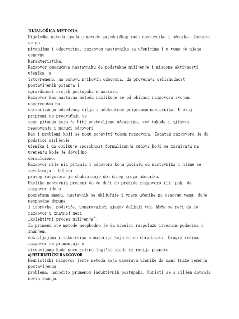 Metoda Razgovora | PDF